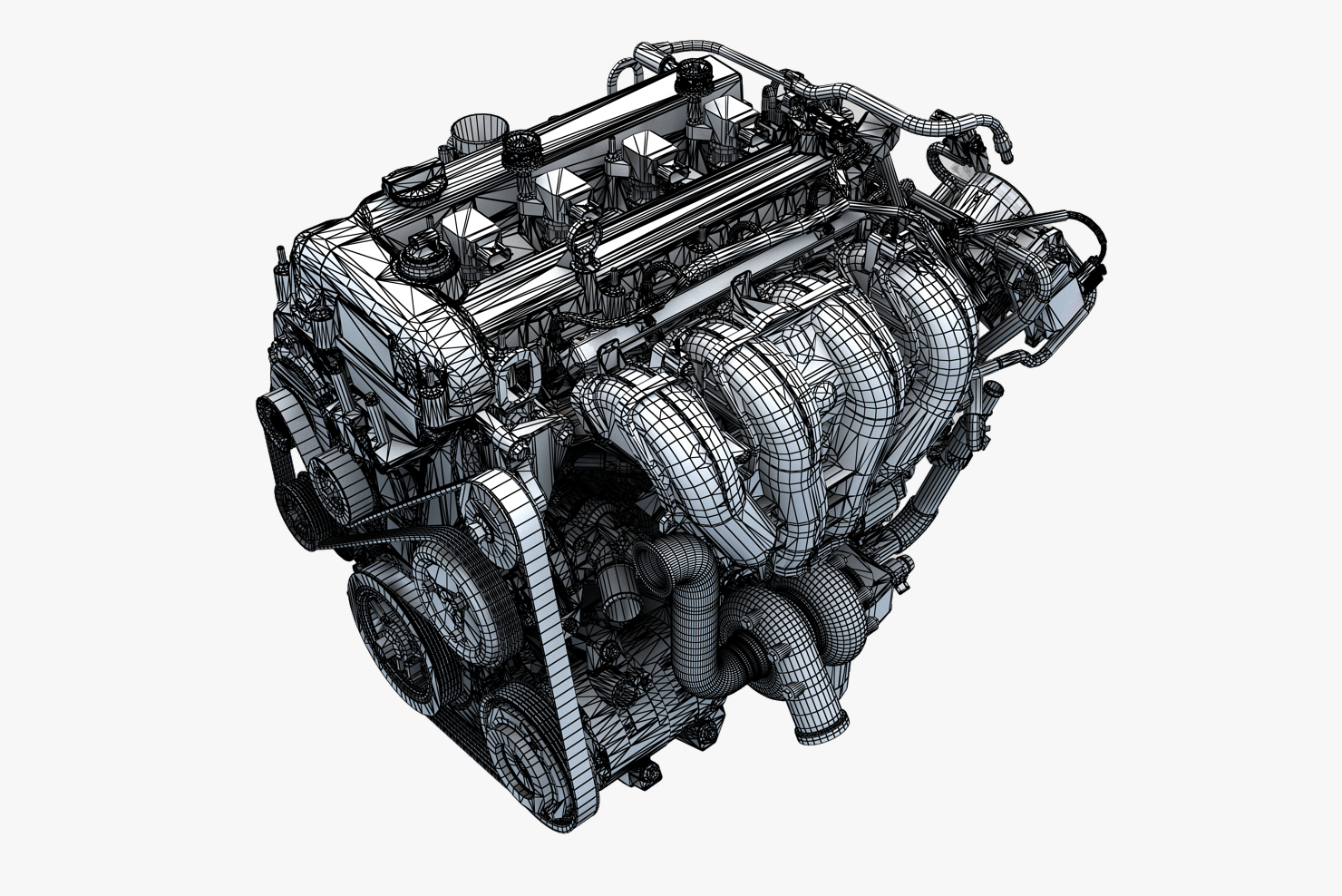 turbo engine 3d model