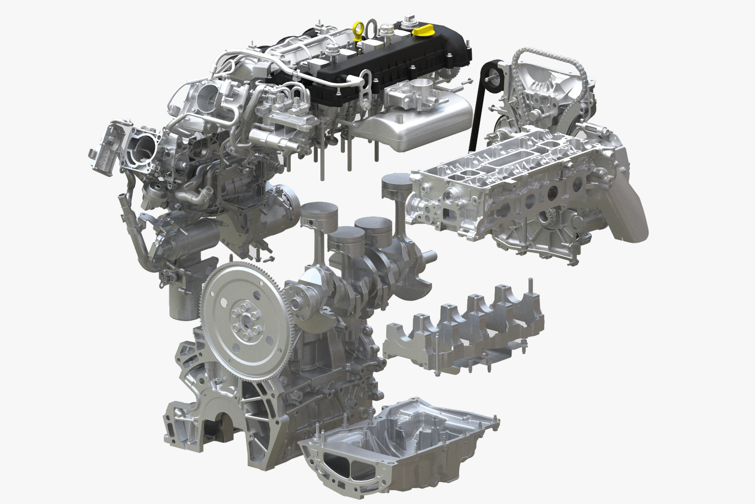 turbo engine 3d model