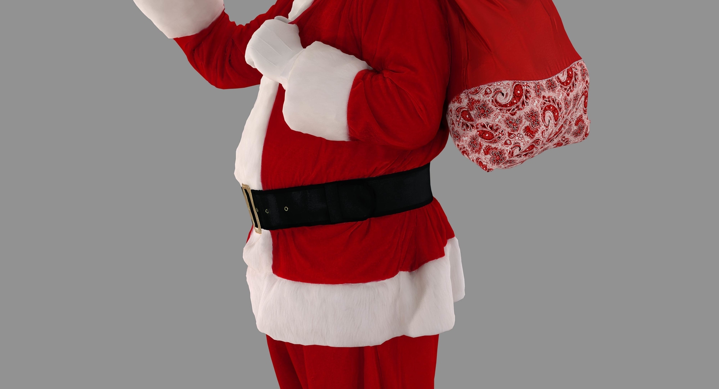 santa claus greeting people human 3d max