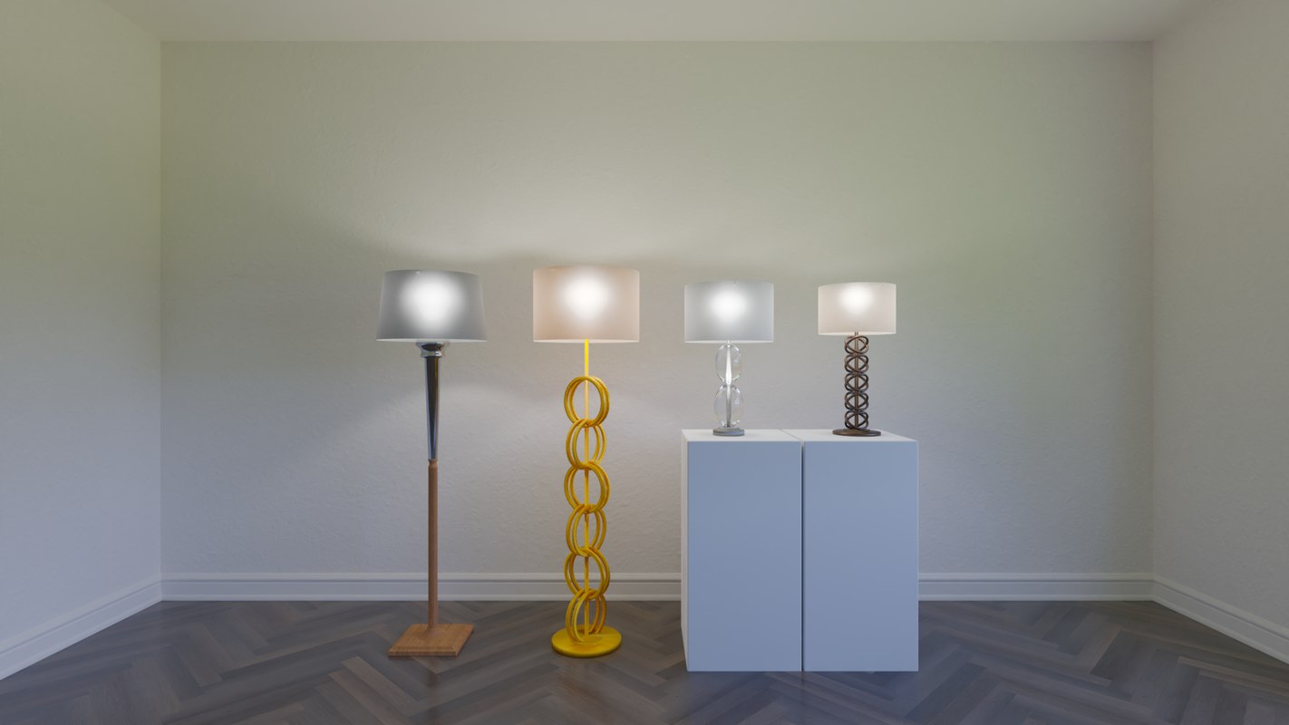 Lamps fabric wood 3D - TurboSquid 1337098