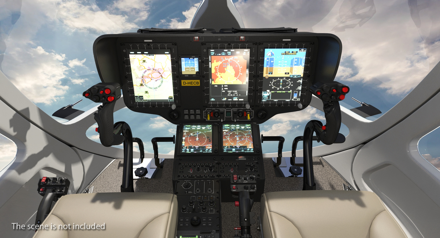 Airbus helicopters h145 cockpit 3D model - TurboSquid 1335728