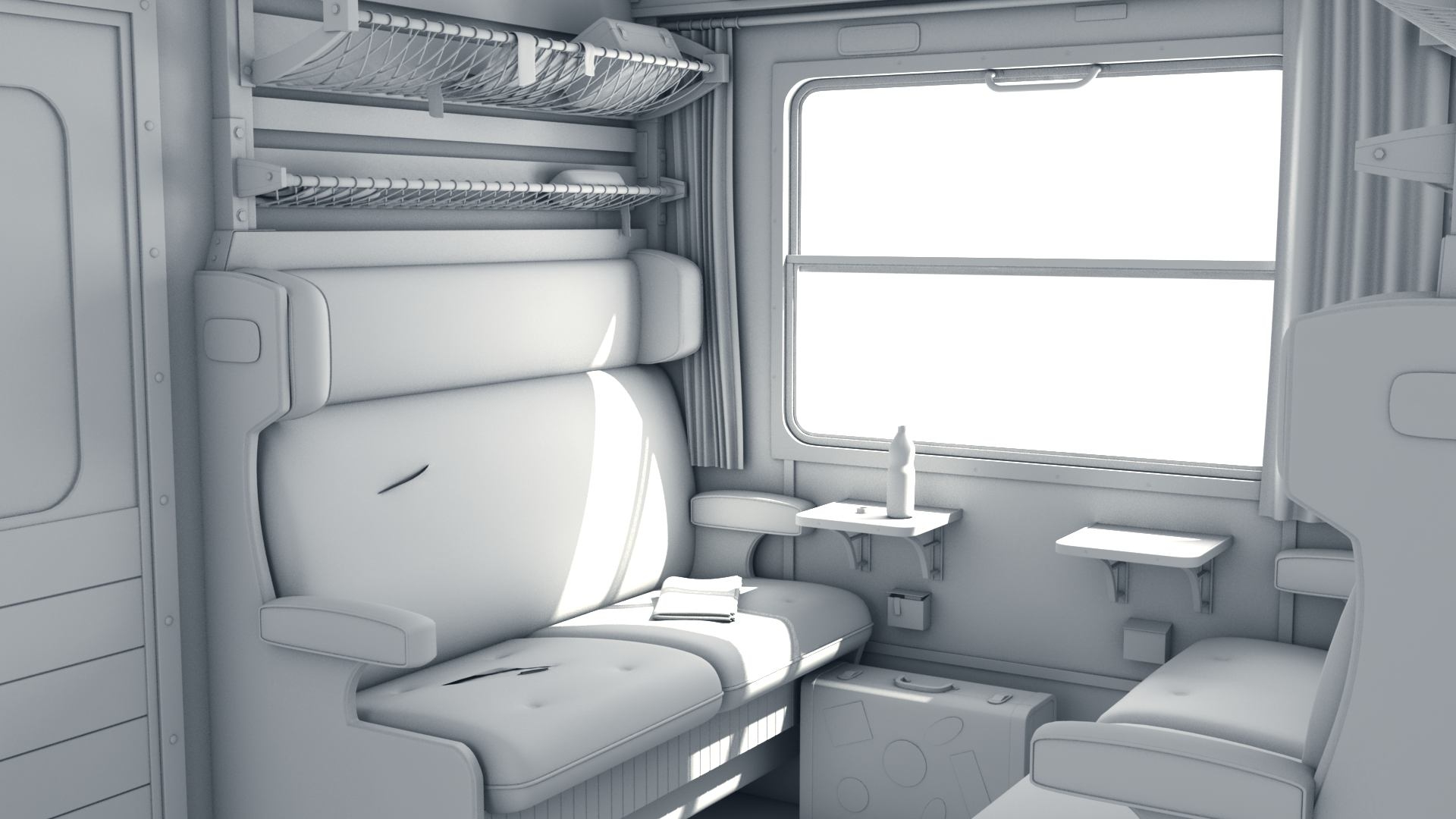 Old train interior 3D model - TurboSquid 1335608