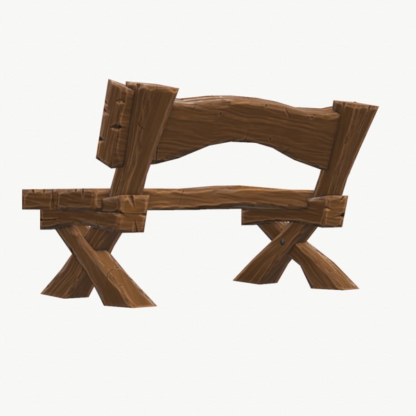 modelo 3d Banco de madera de dibujos animados PBR - TurboSquid 1335832