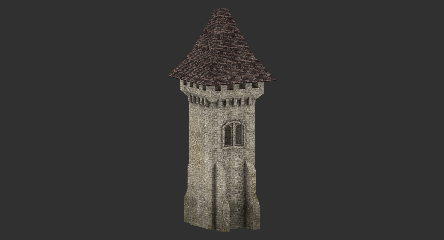 3D blender tower medieval - TurboSquid 1336011