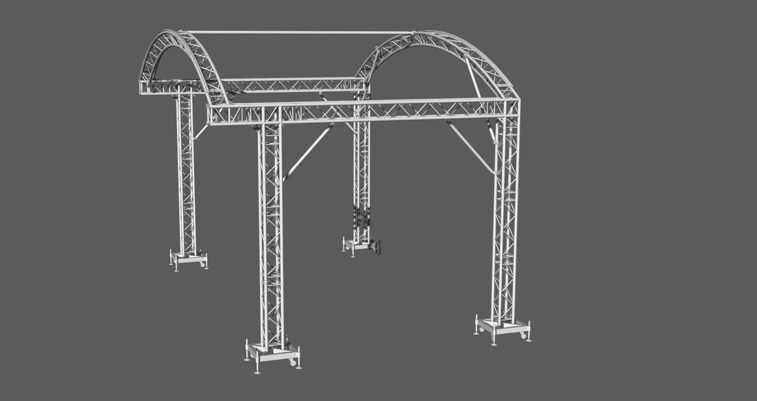 Prolyte arc roof 6x4m 3D model - TurboSquid 1336439