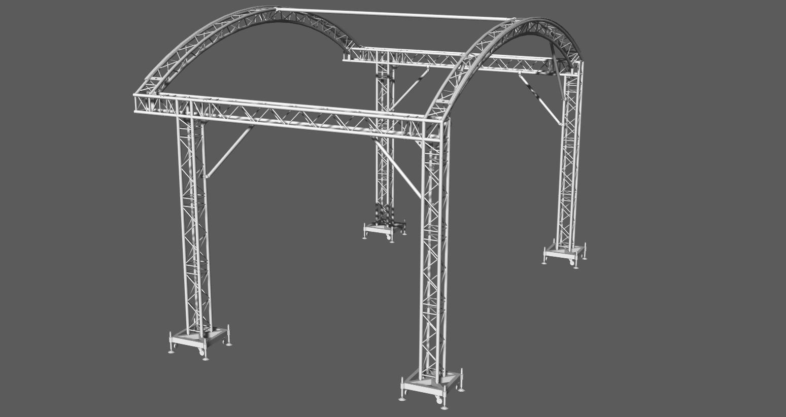 Prolyte arc roof 6x4m 3D model - TurboSquid 1336439