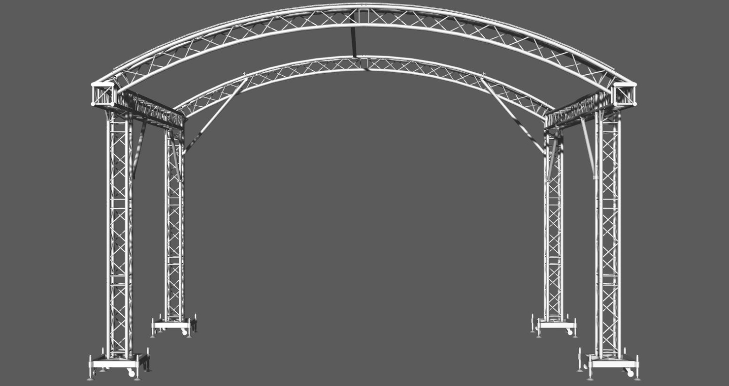 Prolyte arc roof 6x4m 3D model - TurboSquid 1336439