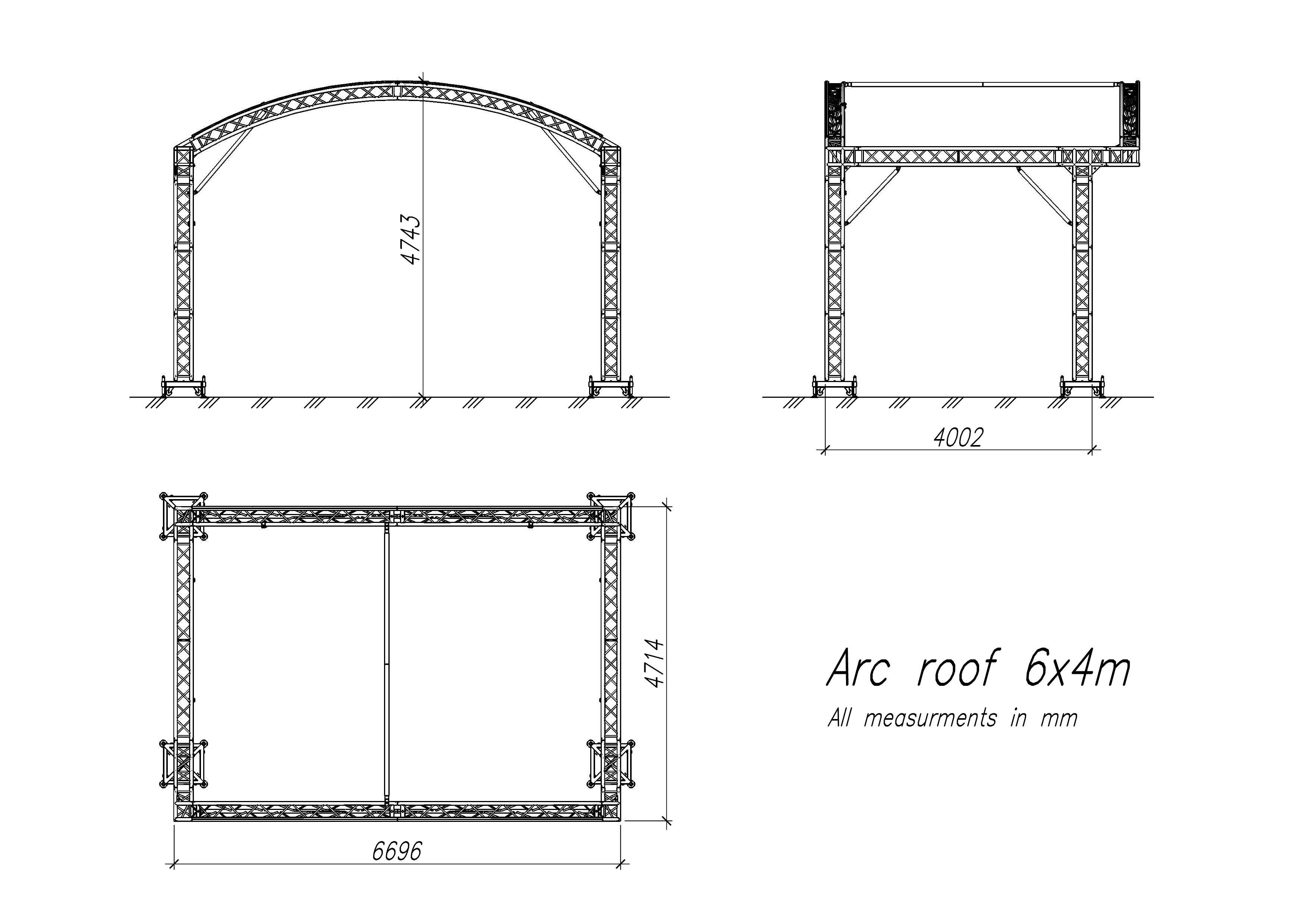 Prolyte arc roof 6x4m 3D model - TurboSquid 1336439