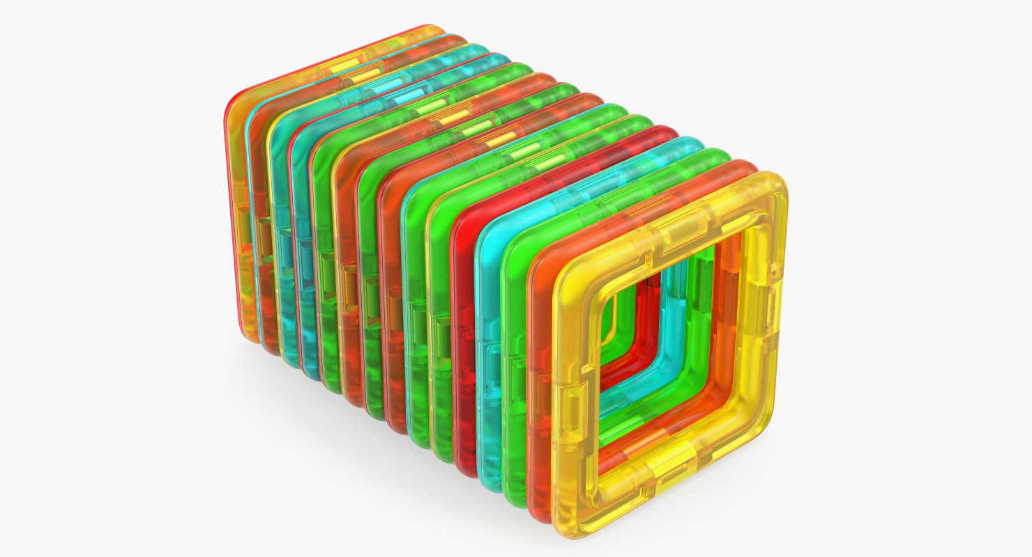 3D model magnetic designer toy rectangles - TurboSquid 1337518