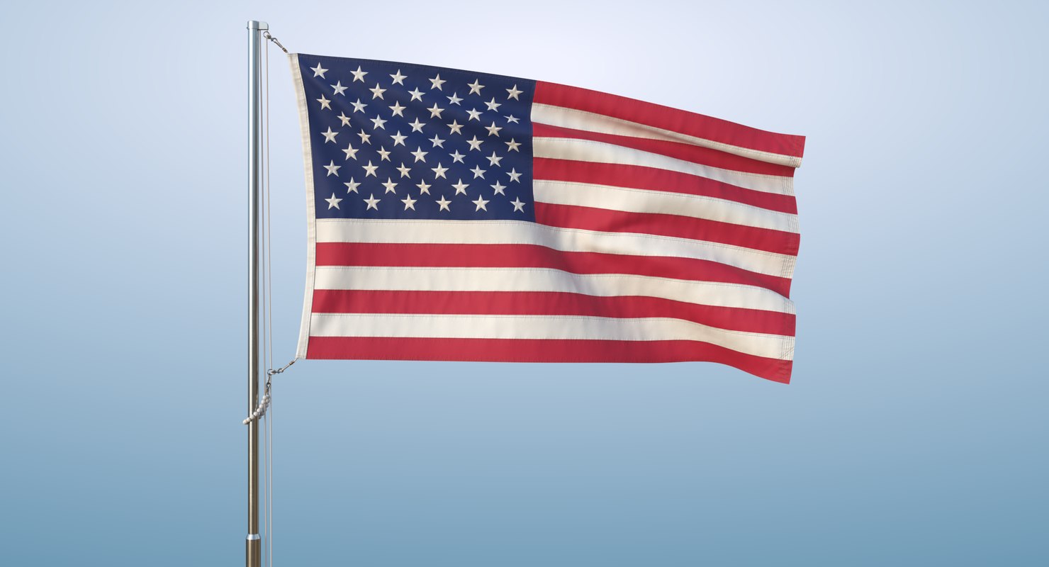 Realistic flag animation usa model - TurboSquid 1337817