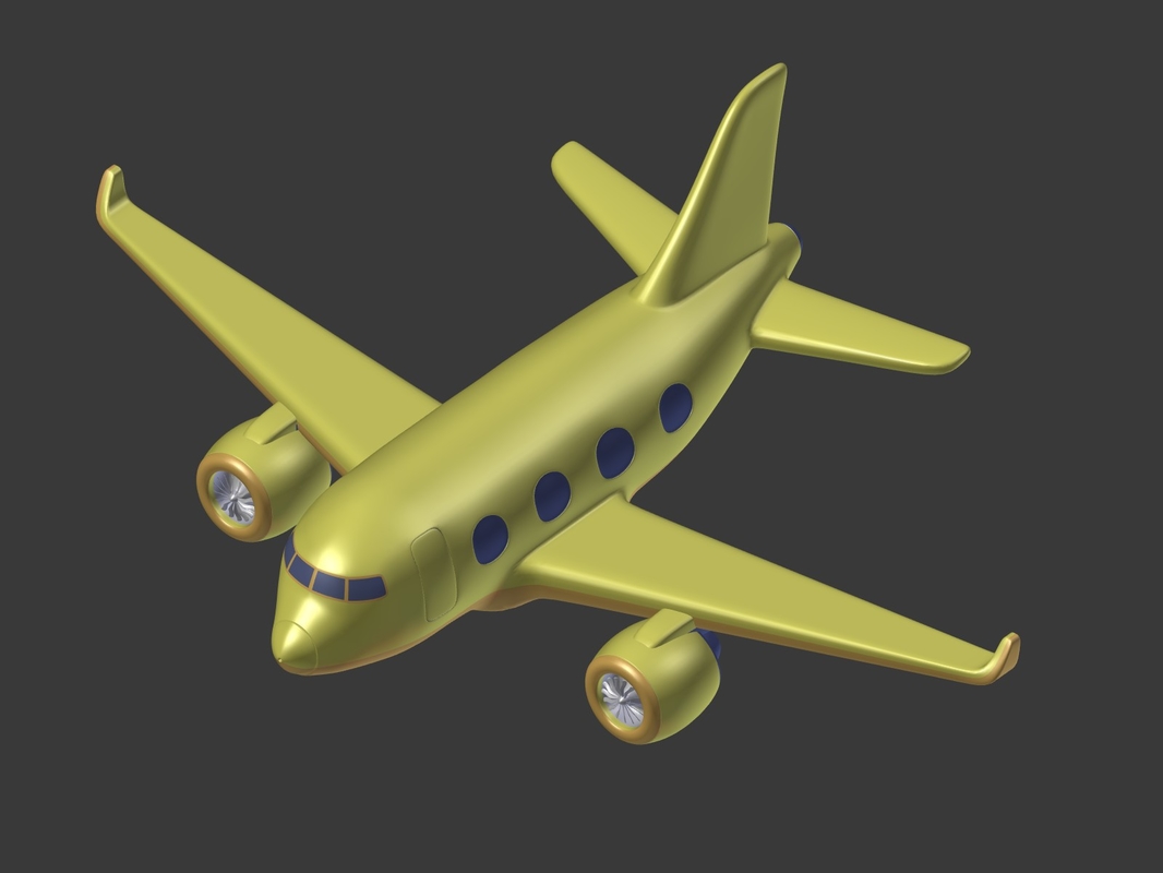 Cartoon airplane 3D model - TurboSquid 1322440