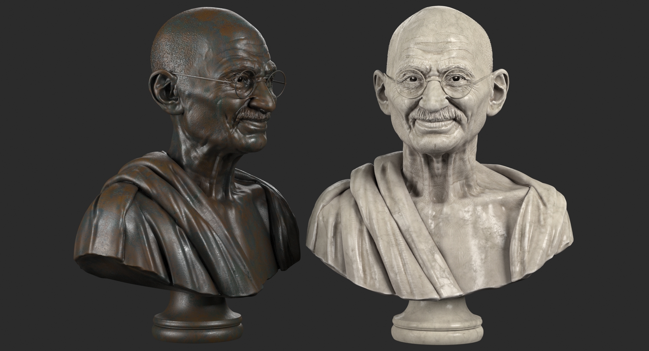 modelo 3d Busto de Mahatma Gandhi - TurboSquid 1338058