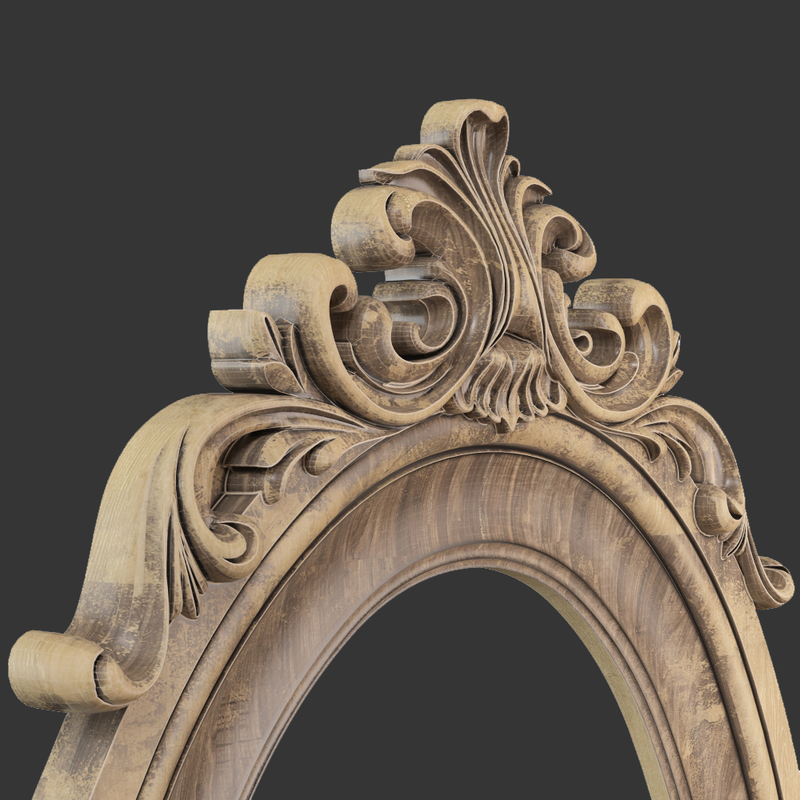 Frame oval mirror 3D model - TurboSquid 1338103