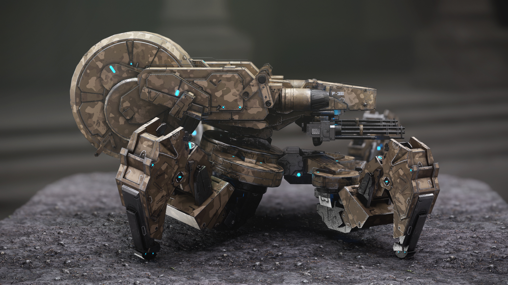 spider tank mech rigged max