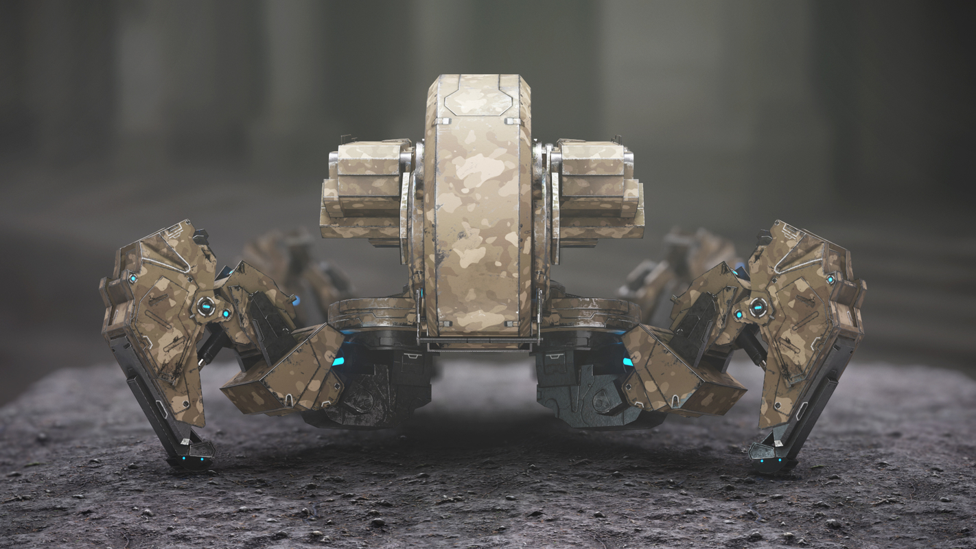 spider tank mech rigged max