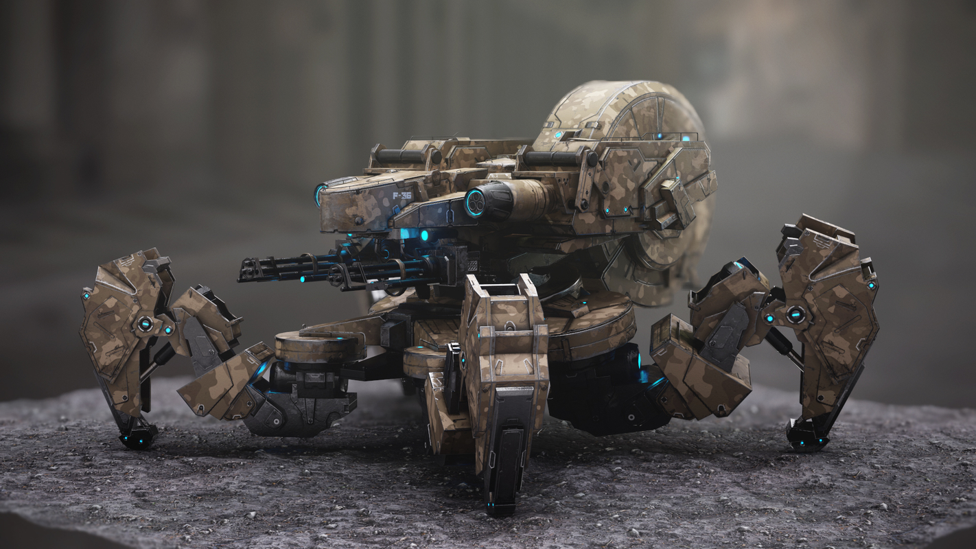spider tank mech rigged max