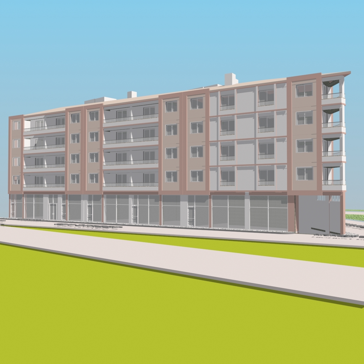 Revit project apartment building 3D model - TurboSquid 1338159