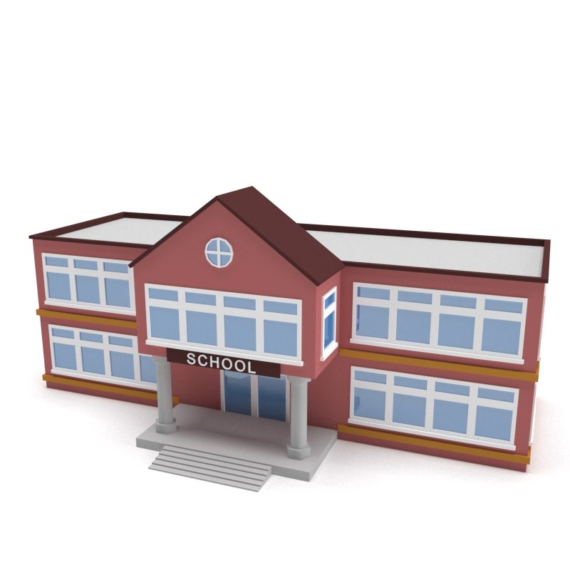 3D school building polys model - TurboSquid 1338287