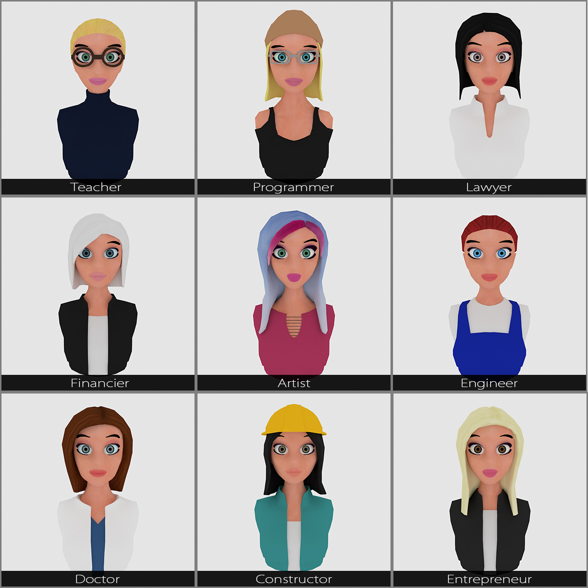 Vr female character avatars model - TurboSquid 1338522