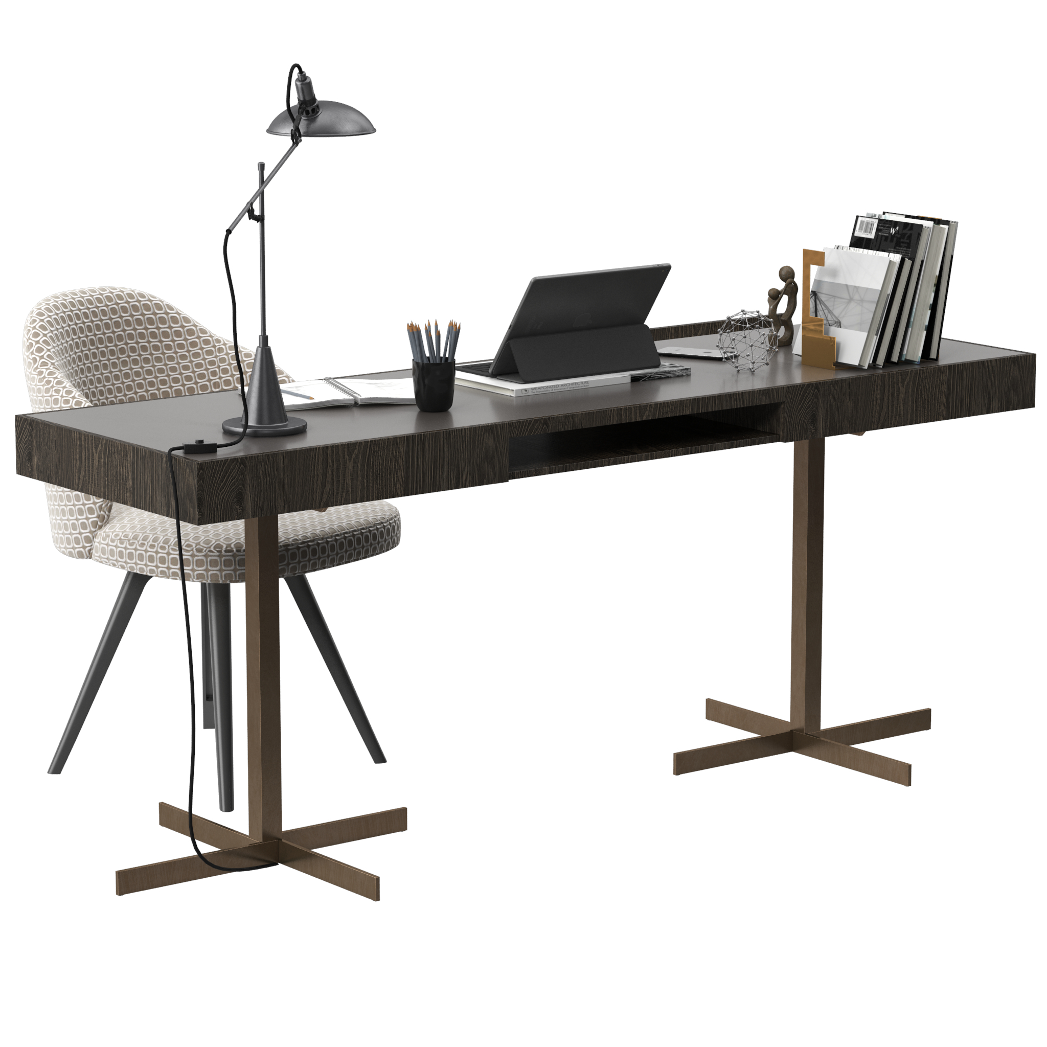 3D model realistic minotti close writing desk - TurboSquid 1338736