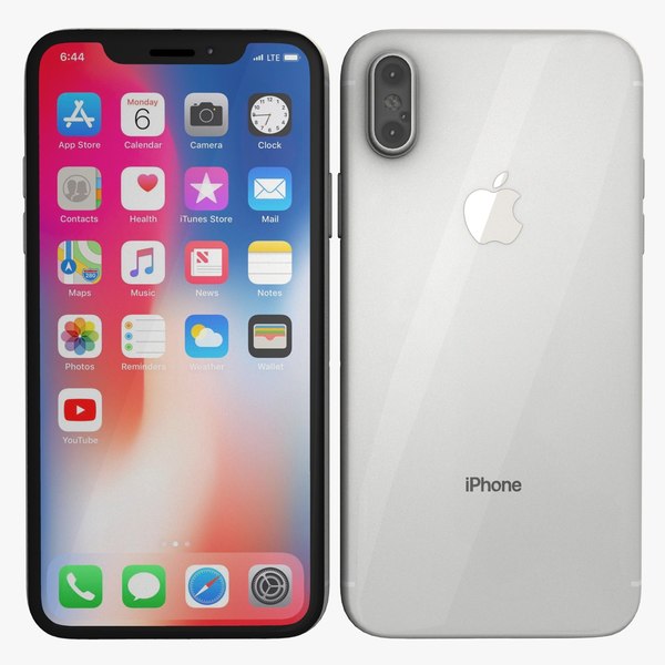Silver iphone x model - TurboSquid 1338678