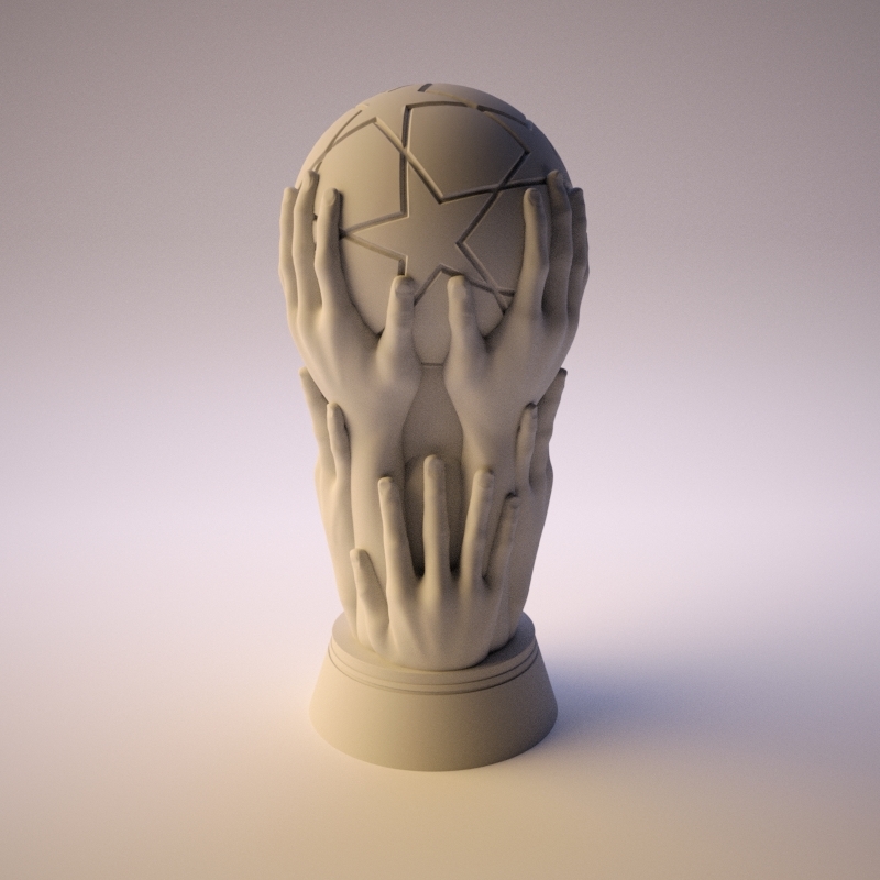 Sports trophies hands soccer ball 3D model - TurboSquid 1339007