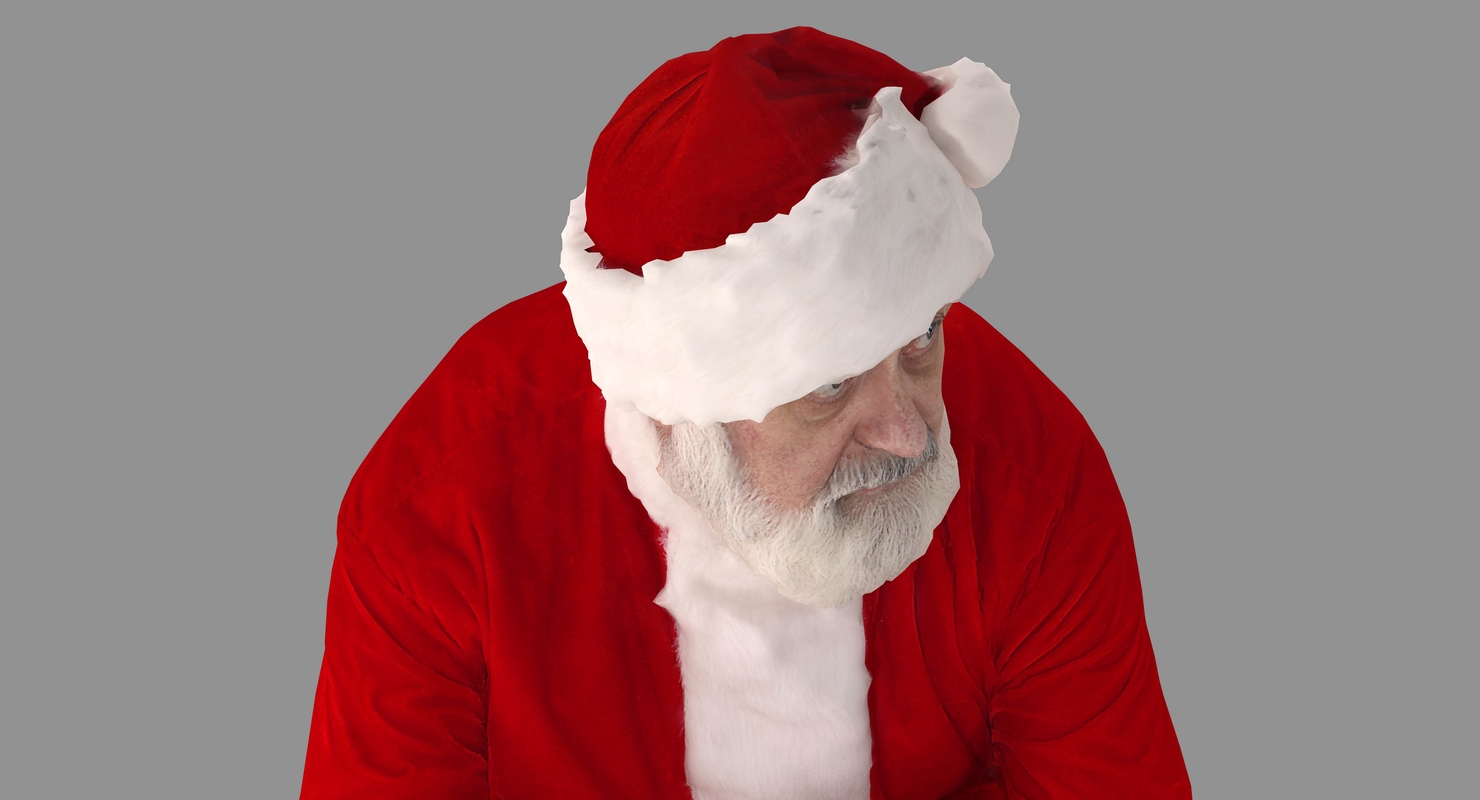 santa gift people human 3d model