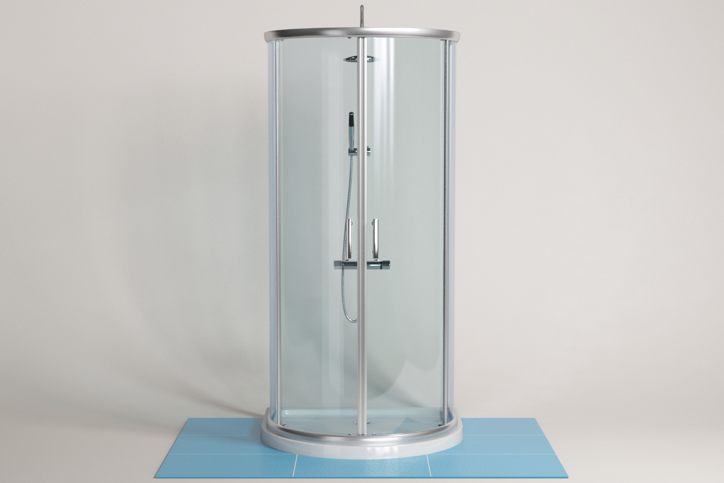 Luxury d-shape shower enclosure 3D - TurboSquid 1318568