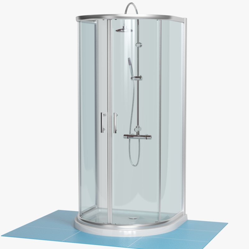 Luxury d-shape shower enclosure 3D - TurboSquid 1318568