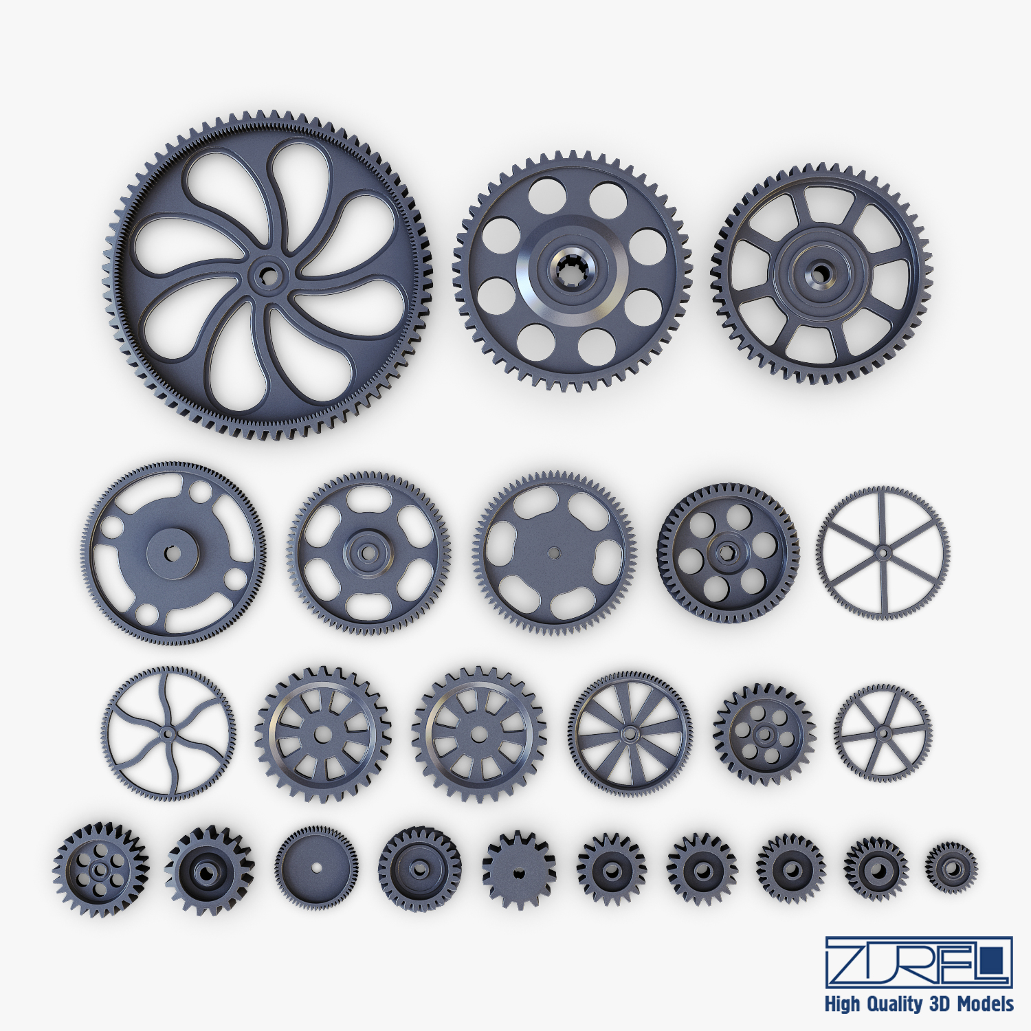 3D gears set v 1 - TurboSquid 1284382