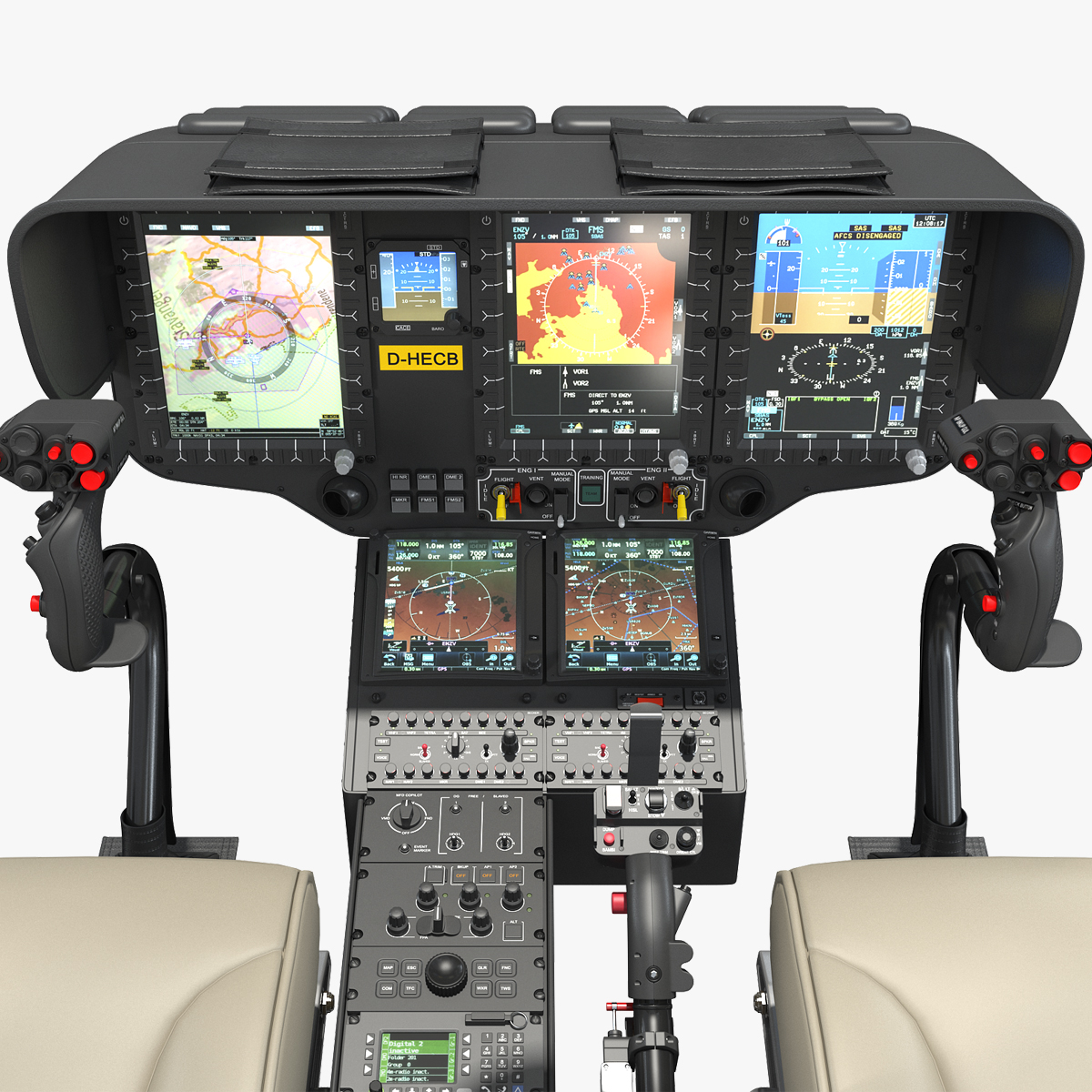 3D model airbus h145 helicopter cockpit - TurboSquid 1339405