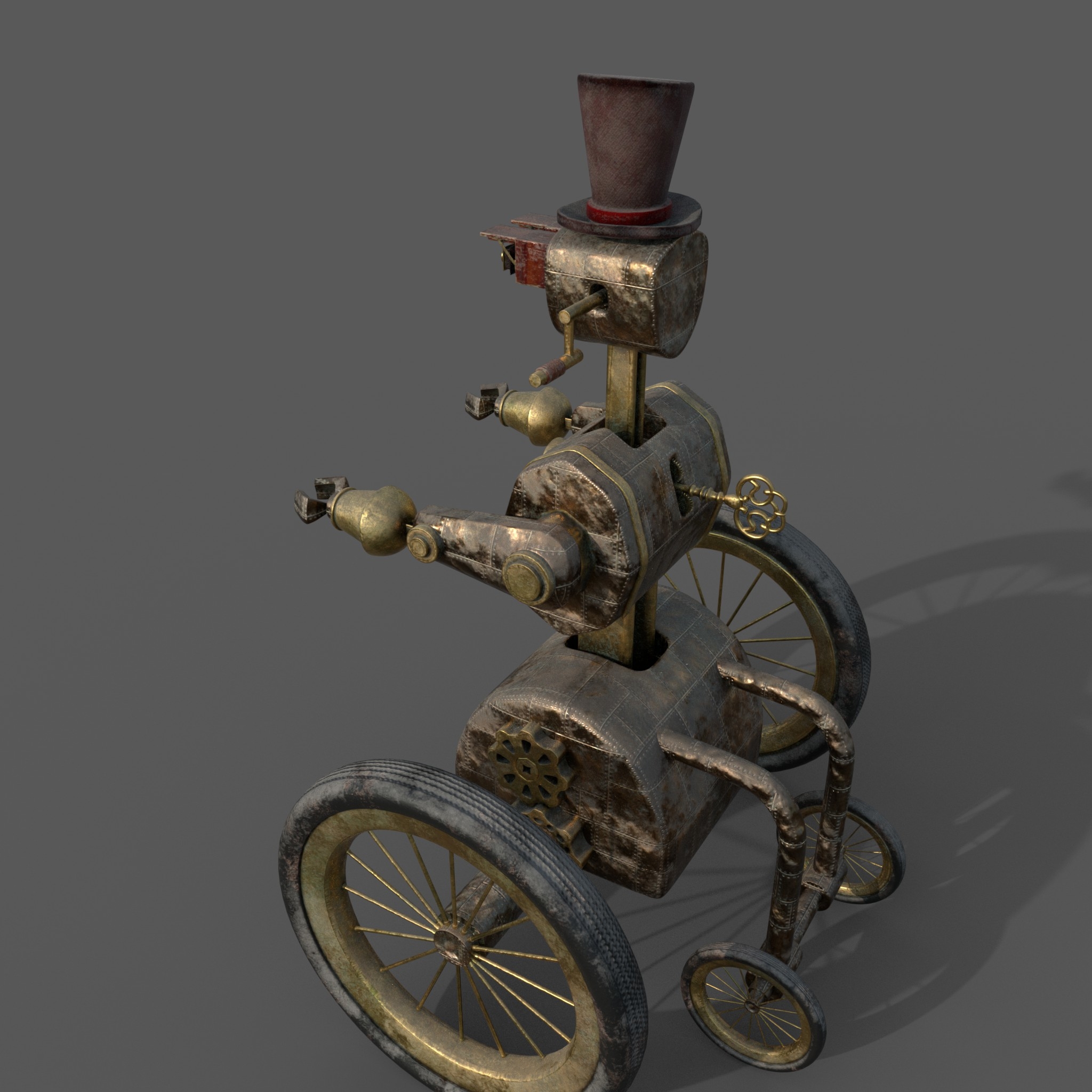Clockwork retro robot steampunk 3D model - TurboSquid 1340387
