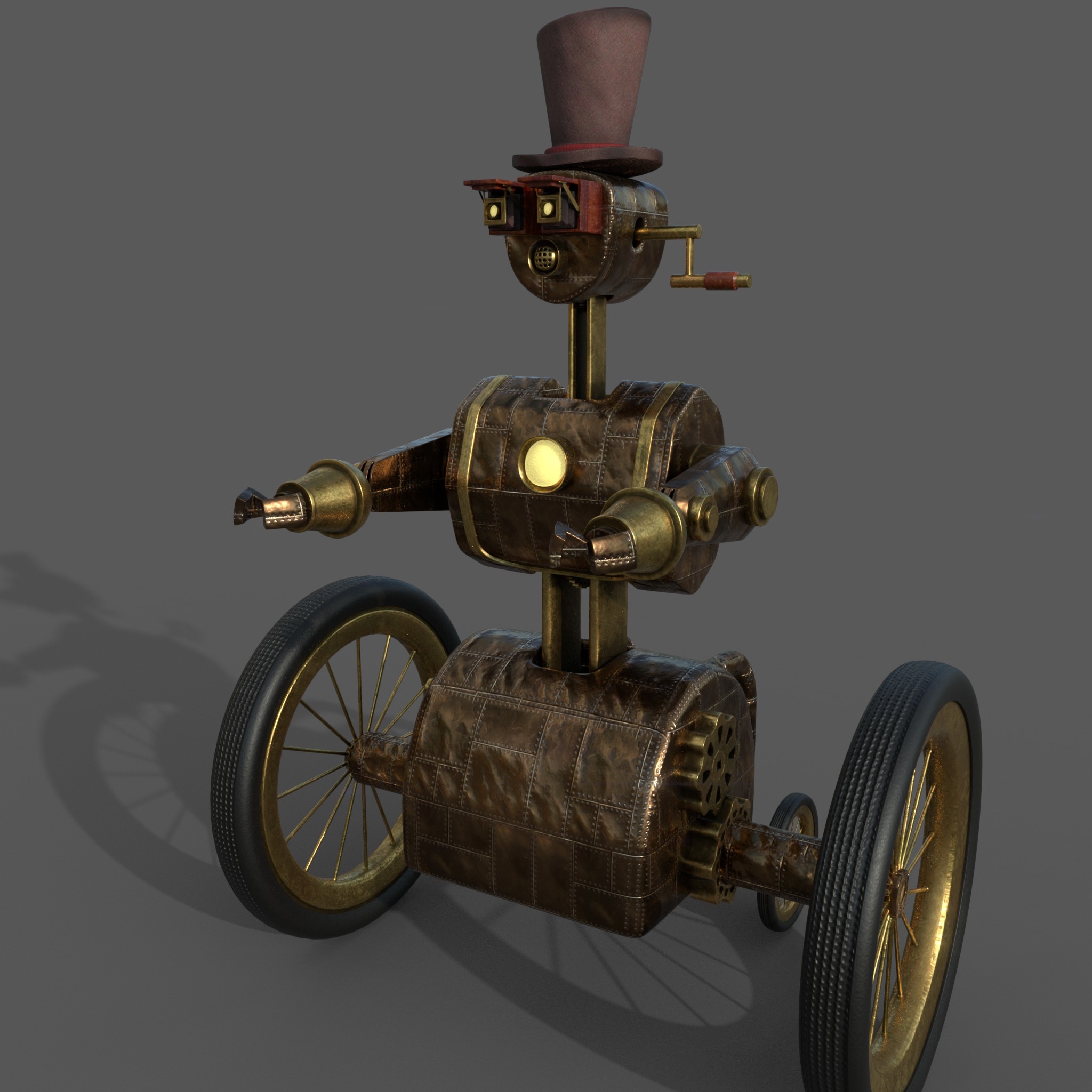 Clockwork retro robot steampunk 3D model - TurboSquid 1340387
