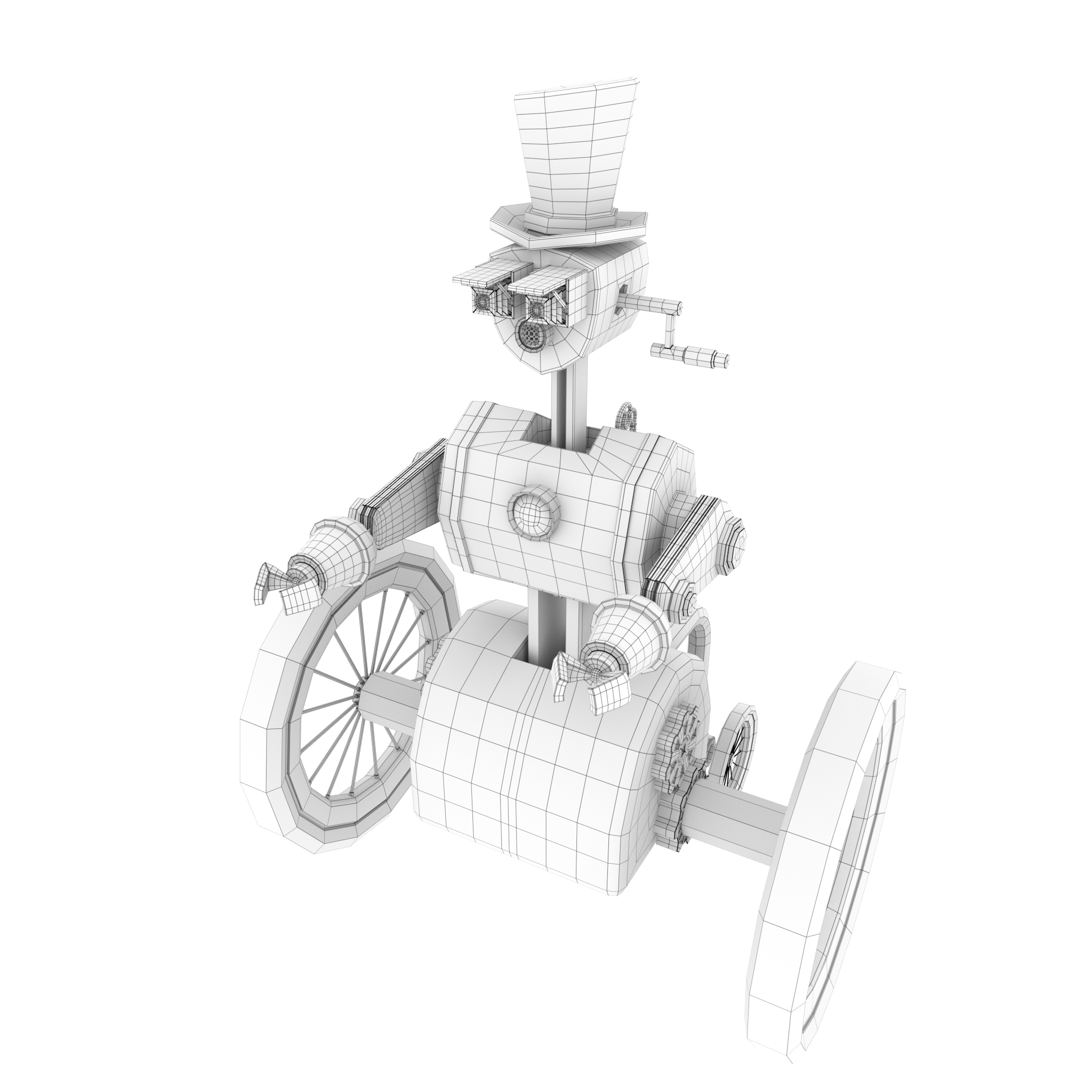 Clockwork retro robot steampunk 3D model - TurboSquid 1340387