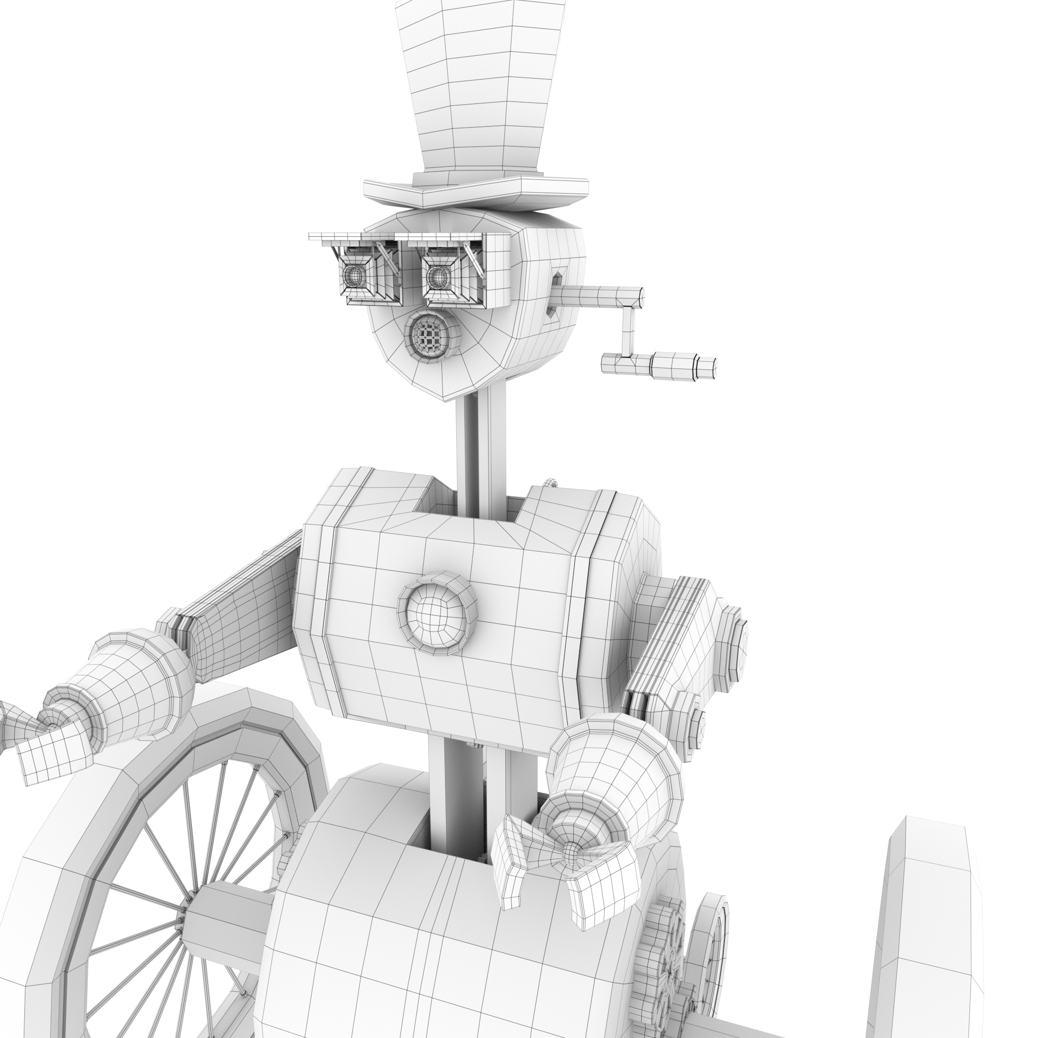 Clockwork retro robot steampunk 3D model - TurboSquid 1340387