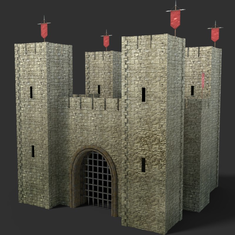 3D blender gate medieval model - TurboSquid 1340008