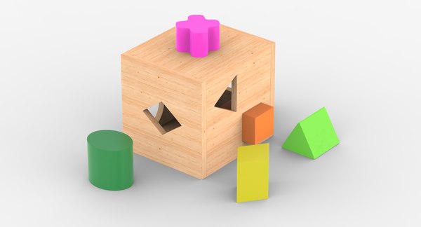Wooden childrens toy box 3D model - TurboSquid 1340341