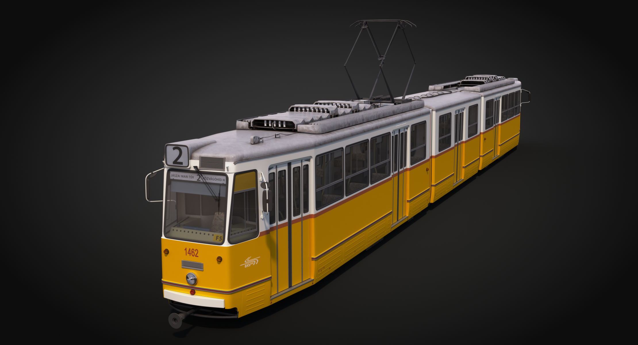 3D 1960s tram tatra ganz model - TurboSquid 1340392