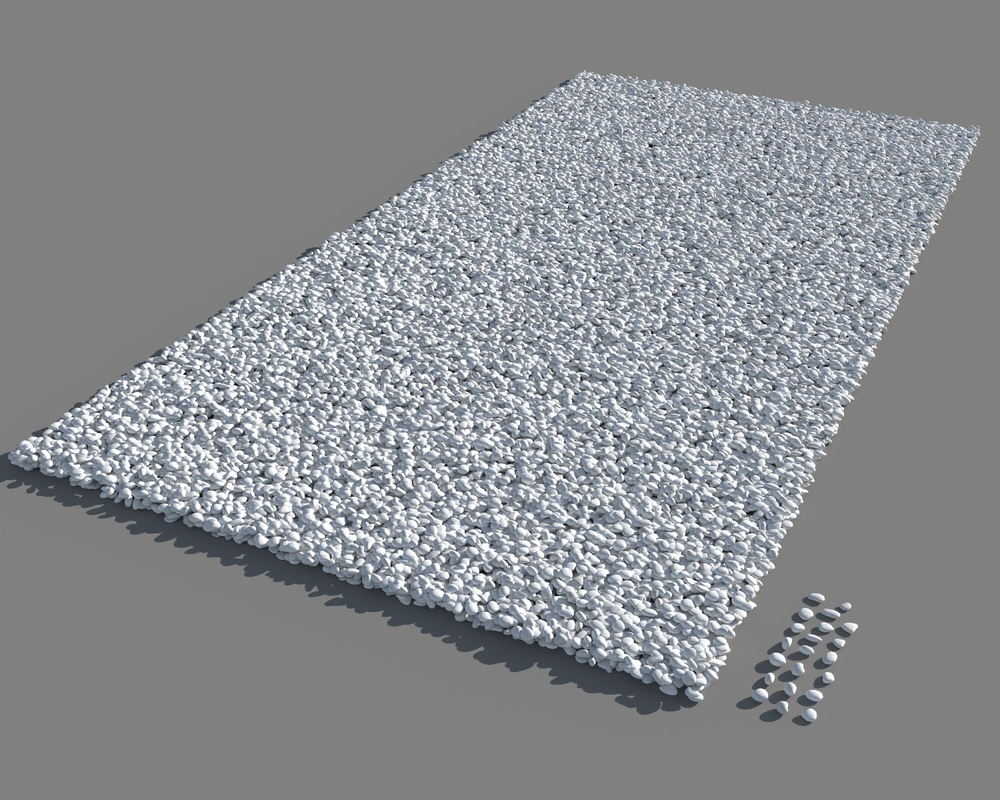 3d white pebbles model