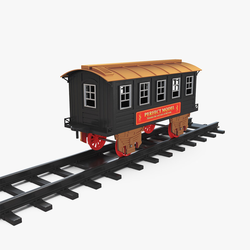 Toy train carriage rails model - TurboSquid 1340530