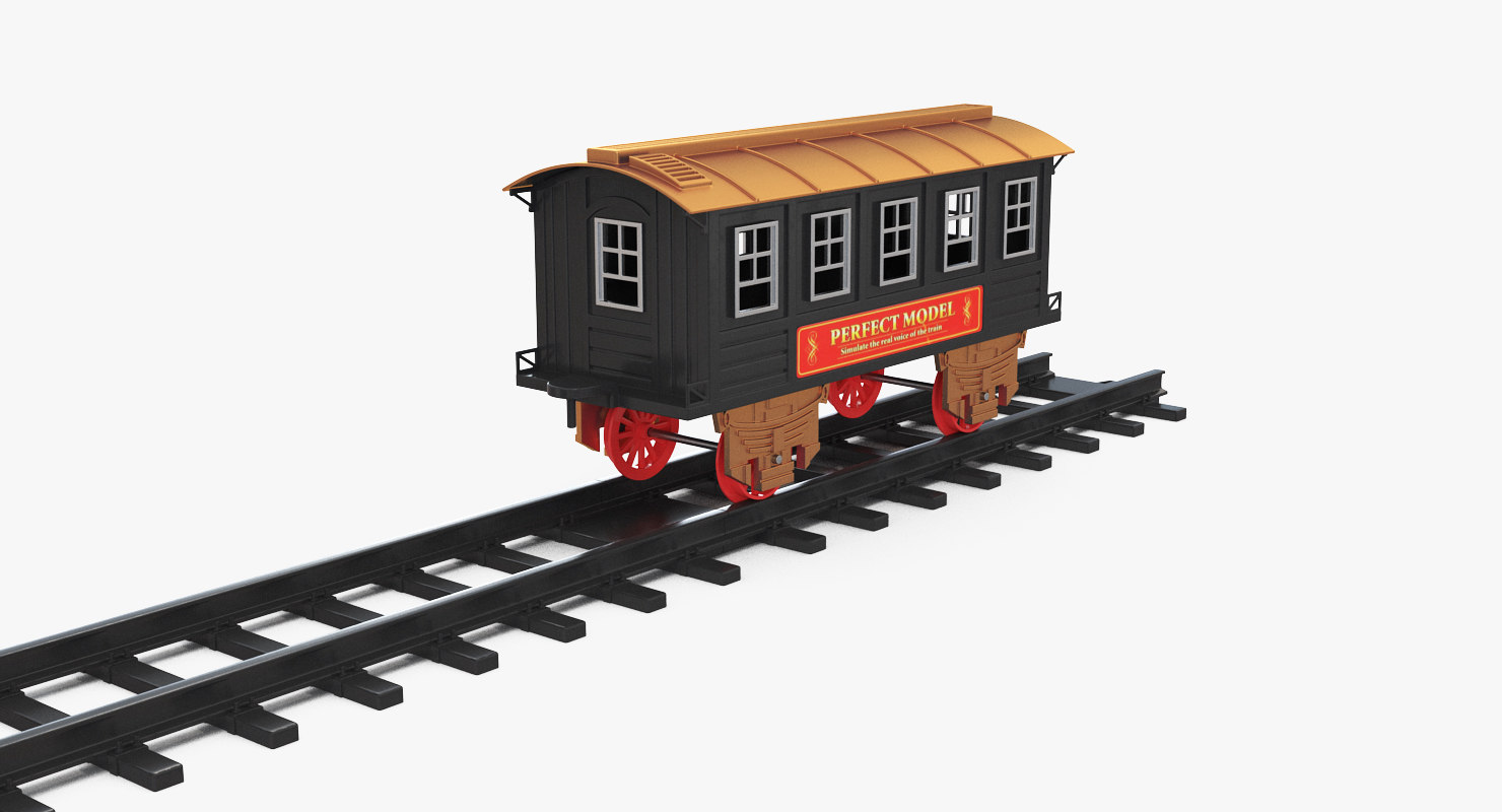 Toy train carriage rails model - TurboSquid 1340530
