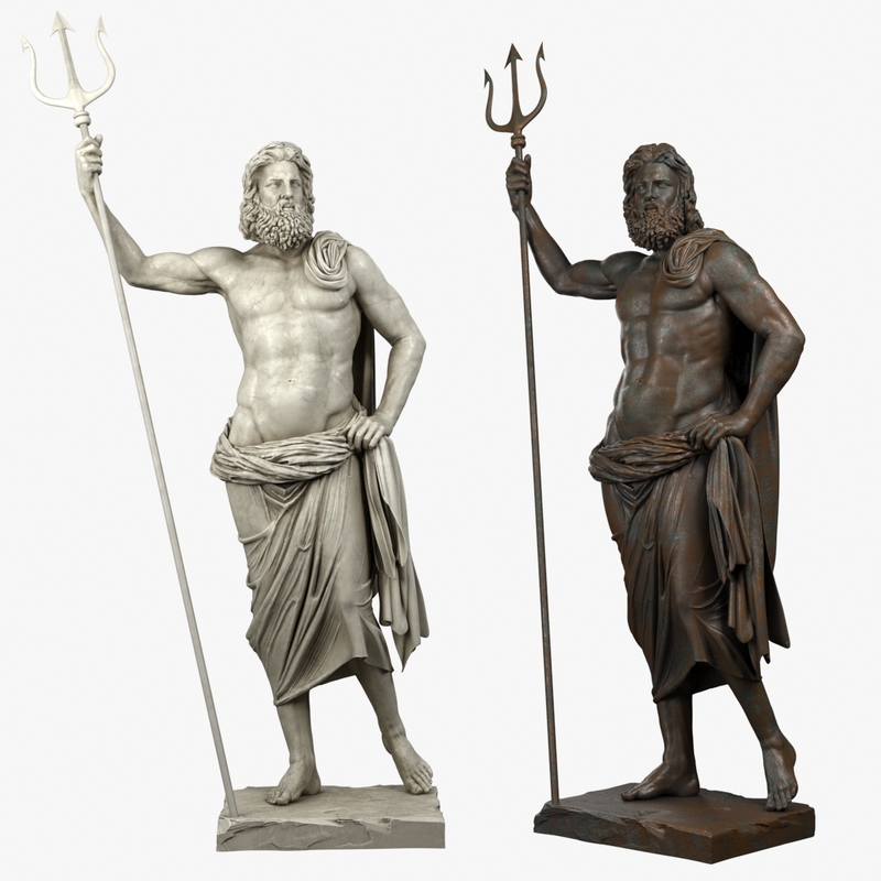 3D poseidon sculpture bronze model - TurboSquid 1337751