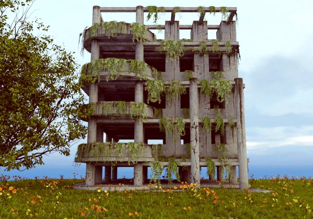 Post apocalypse building 3D model - TurboSquid 1341083