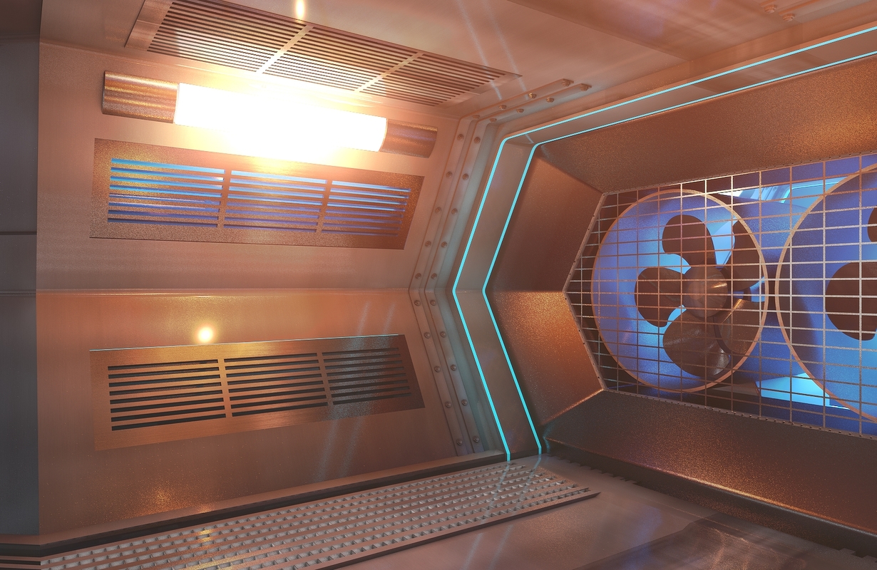 sci-fi wind tunnel 3d c4d