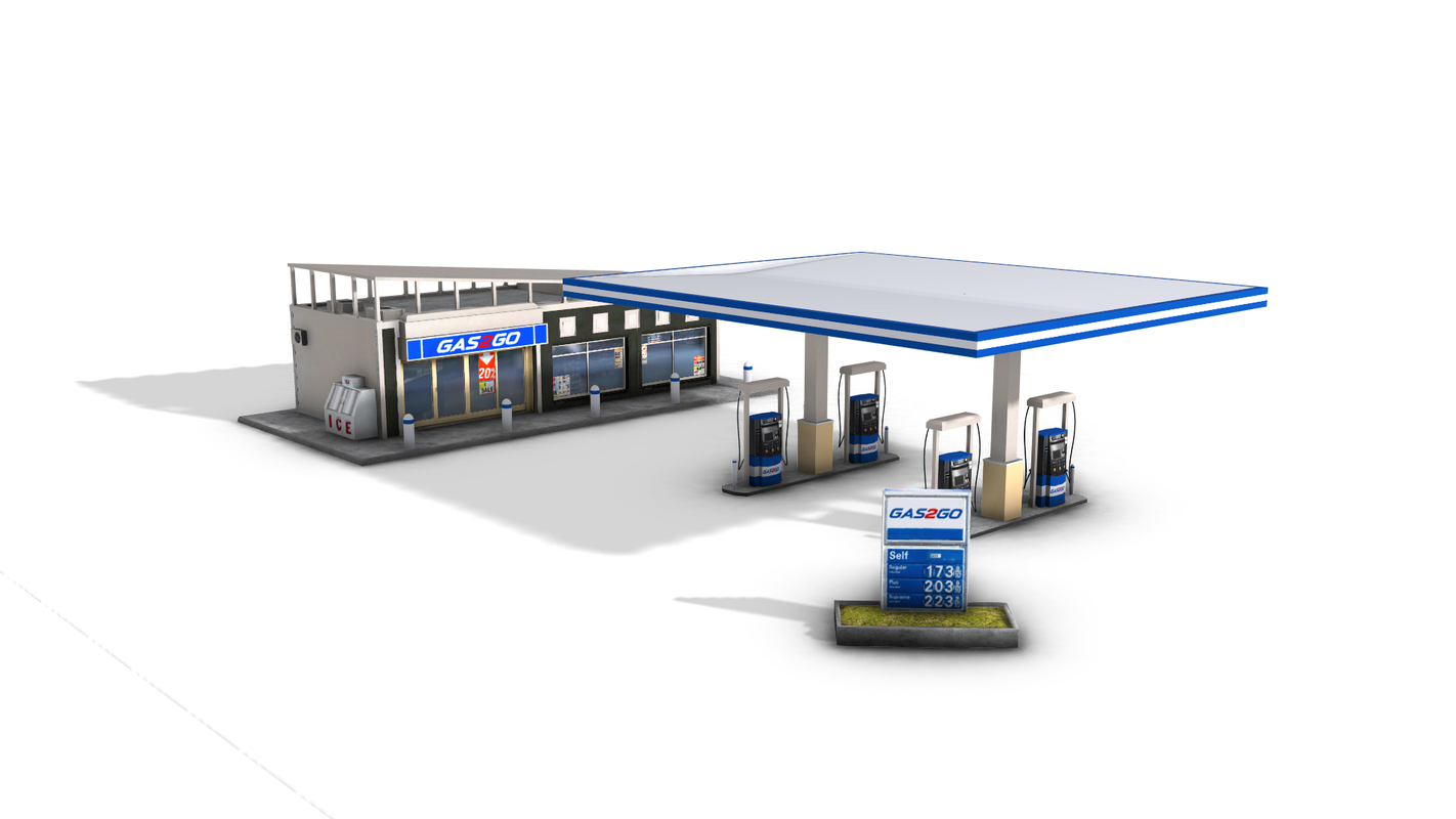 Generic gas station 3D - TurboSquid 1341576