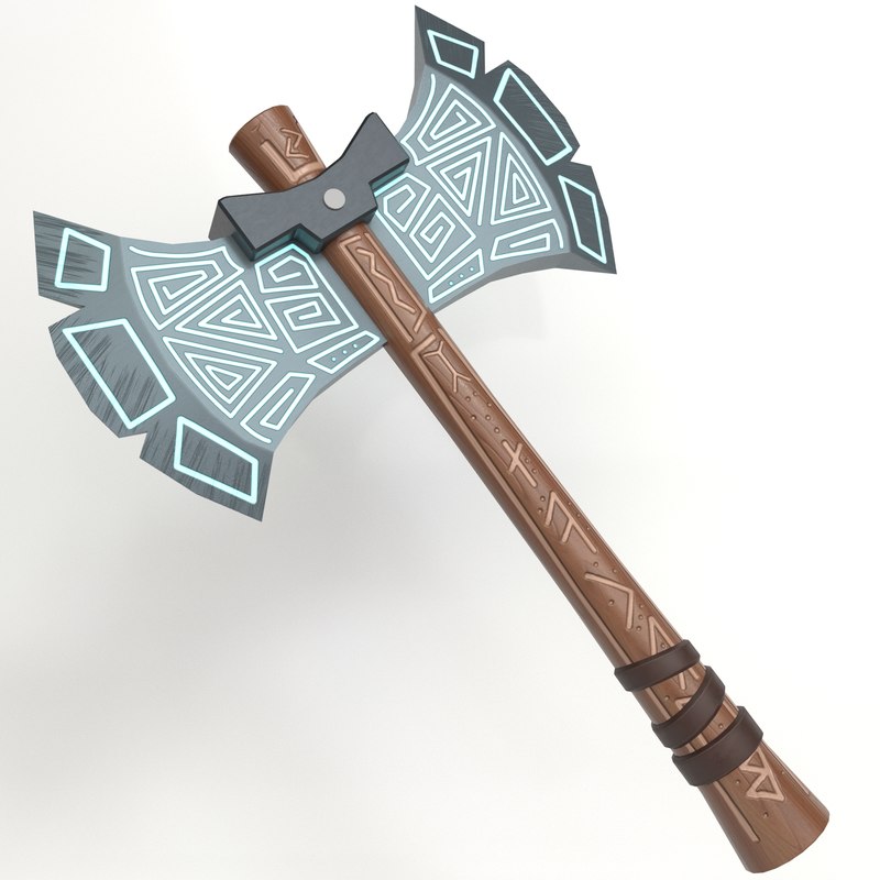 3D painted runic axe model - TurboSquid 1341768