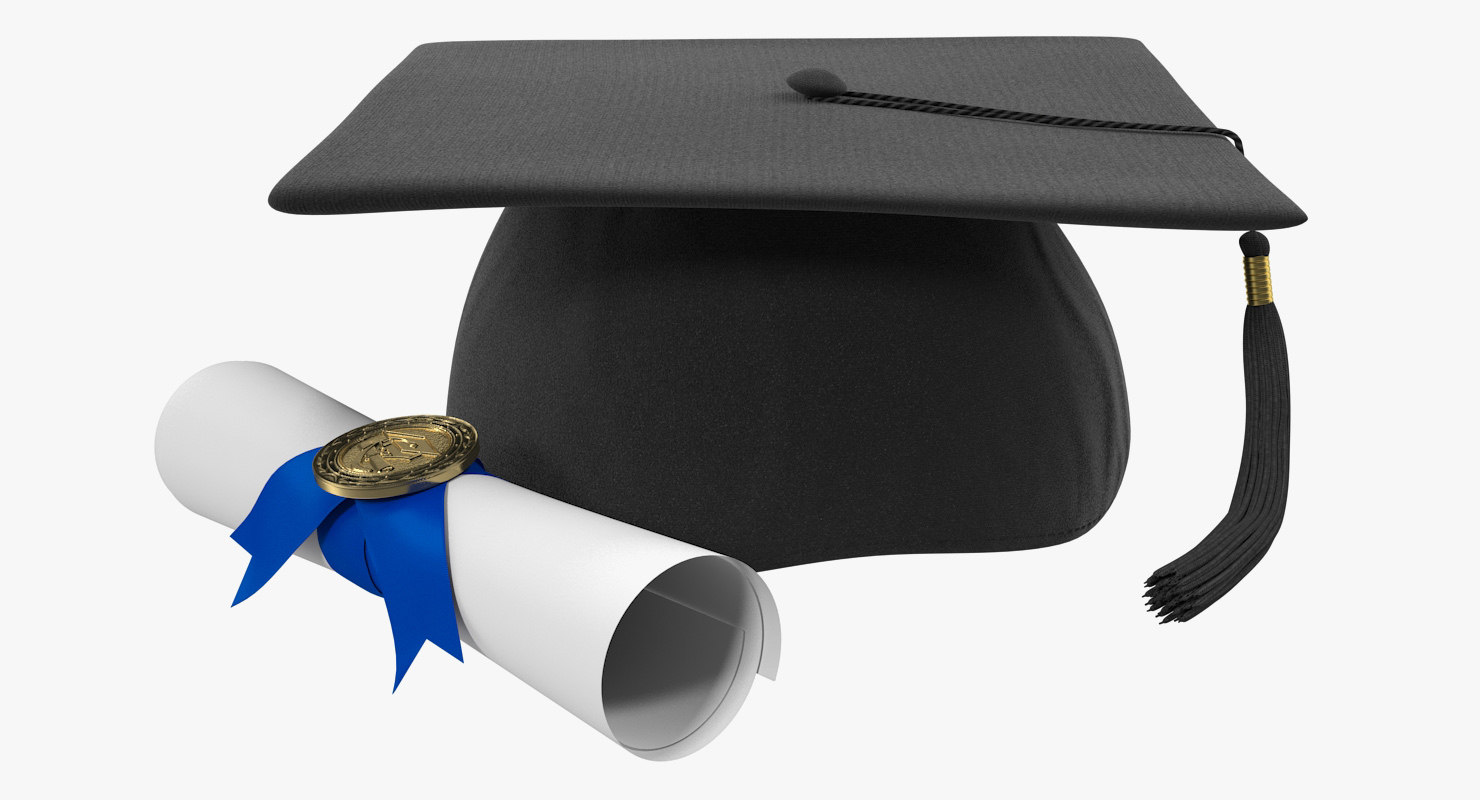 3D graduation cap degree scroll model - TurboSquid 1341960