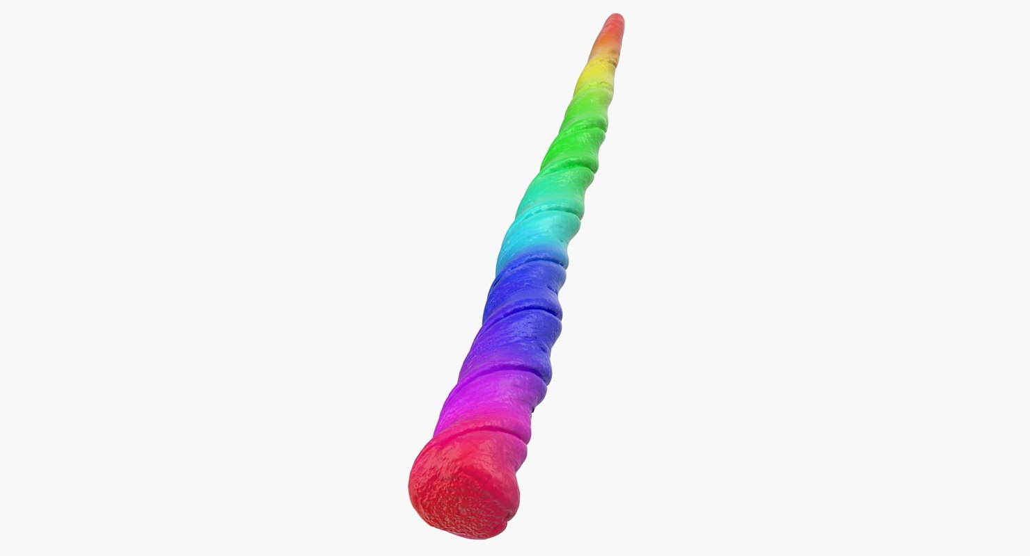 3D model rainbow unicorn horn - TurboSquid 1342287