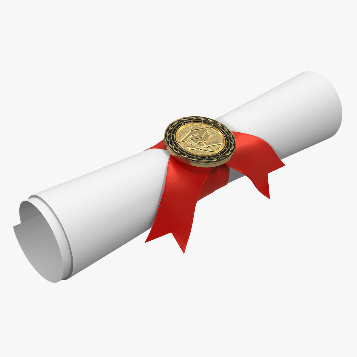 3D model degree scroll red ribbon - TurboSquid 1342297