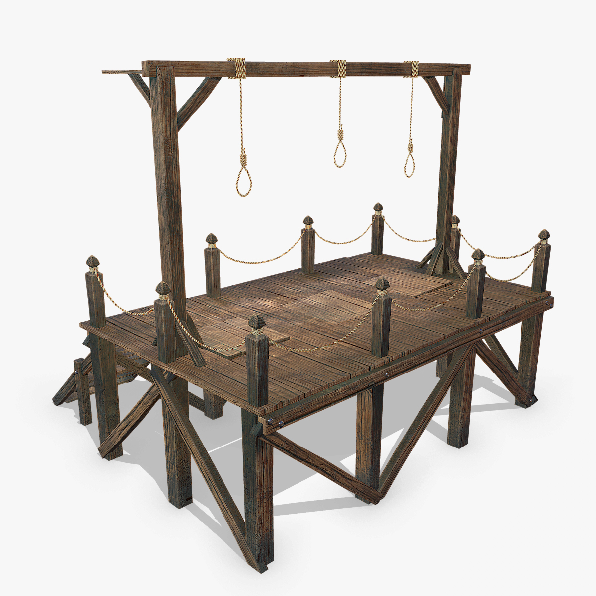 3D medieval gallows pbr - TurboSquid 1342223